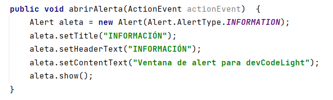 Abrir una ventana emergente en IntelliJ a partir de un botón. – DevCodeLight