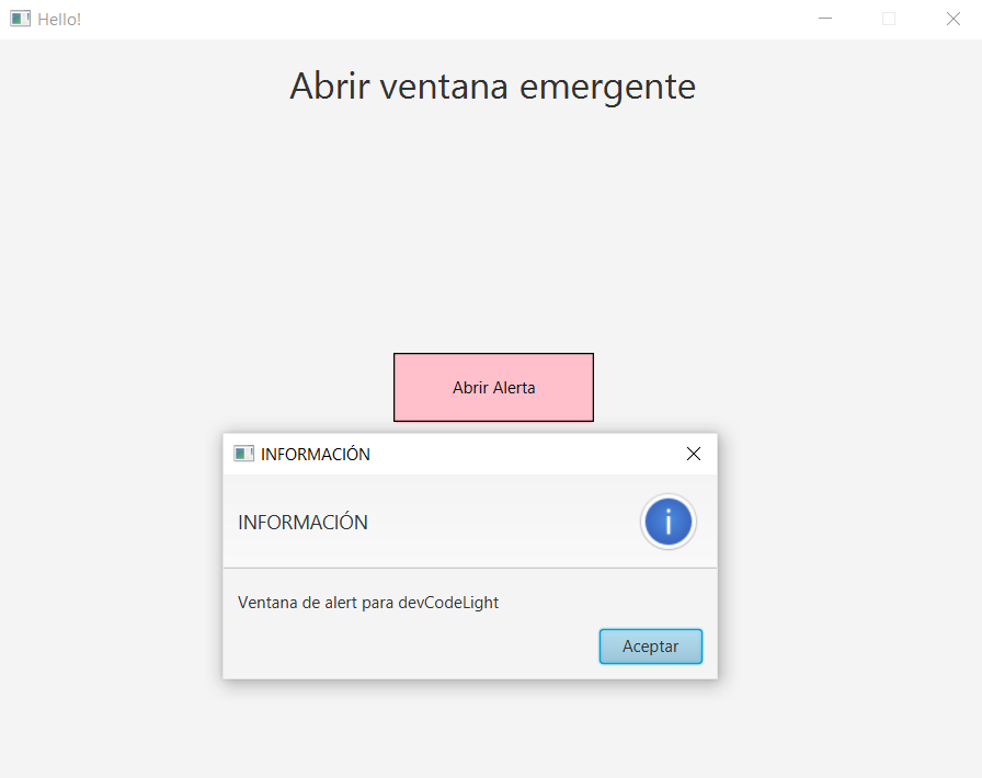 Abrir una ventana emergente en IntelliJ a partir de un botón ...
