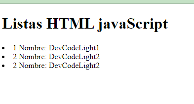 LISTAS HTML + JavaScript – DevCodeLight
