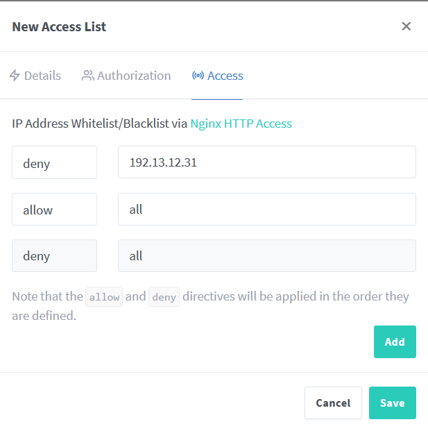 Bloquear IPs con Nginx Proxy Manager – DevCodeLight Bloquear IPs con Nginx Proxy Manager – DevCodeLight